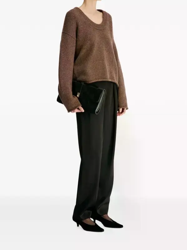 Loulou De Saison Derry U-neck Cashmere Sweater - Brown