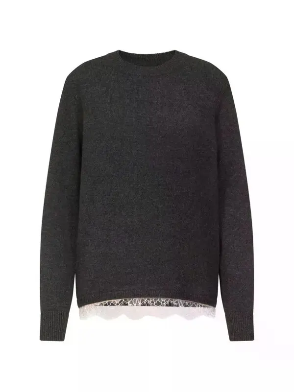 Loulou De Saison Arvo Lace-trim Sweater - Grey