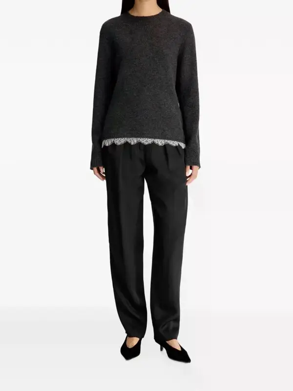 Loulou De Saison Lace-trimmed Cashmere Sweater