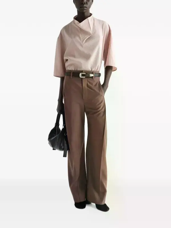 LEMAIRE Soft Collar Top In Dry Silk - Pink