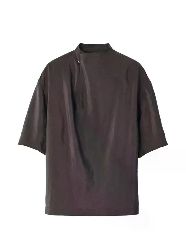 LEMAIRE Soft Collar Top In Dry Silk - Brown