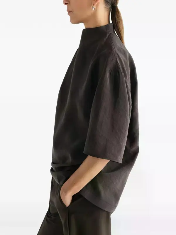 LEMAIRE Soft Collar Top In Dry Silk