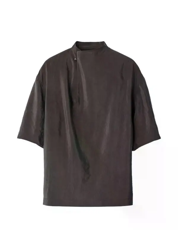 LEMAIRE Soft Collar Top In Dry Silk - Brown