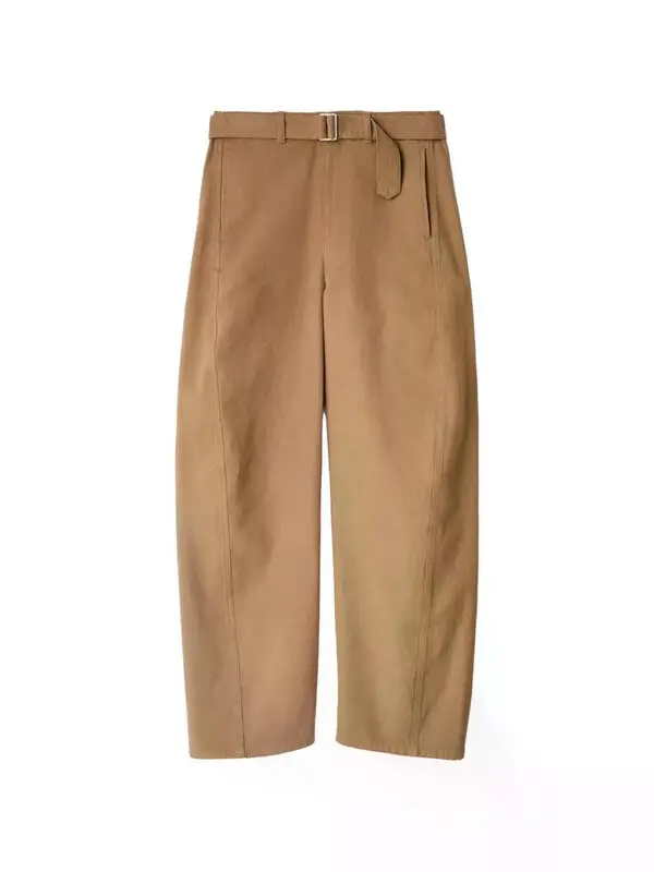 LEMAIRE Twisted Belted Pants In Dyed Heavy Broken Twill - Neutrals