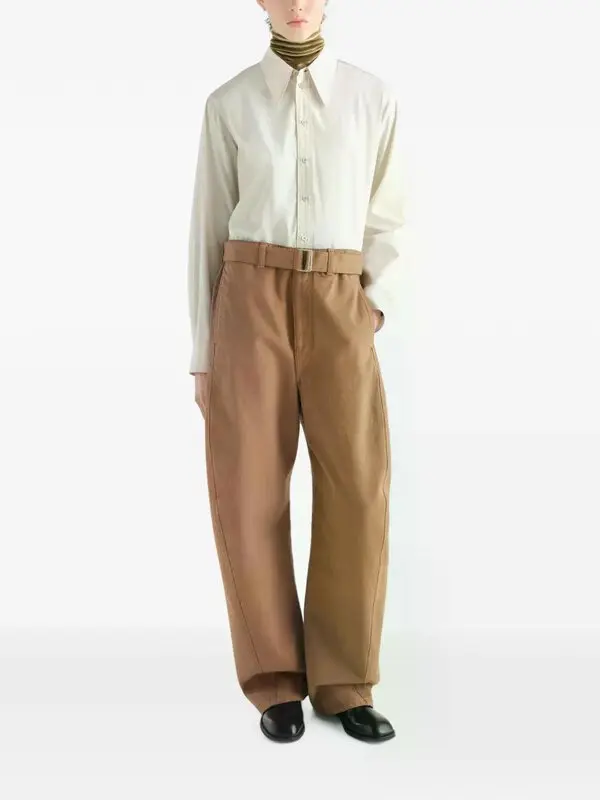 LEMAIRE Twisted Belted Pants In Dyed Heavy Broken Twill