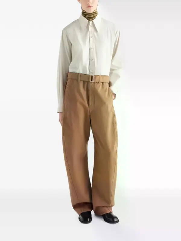 LEMAIRE Twisted Belted Pants In Dyed Heavy Broken Twill