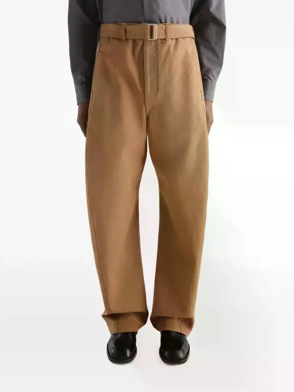 LEMAIRE Twisted Belted Pants In Dyed Heavy Broken Twill