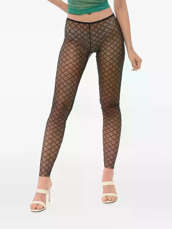 Dsquared2 Sequin-embroidered Mesh Tights - Black