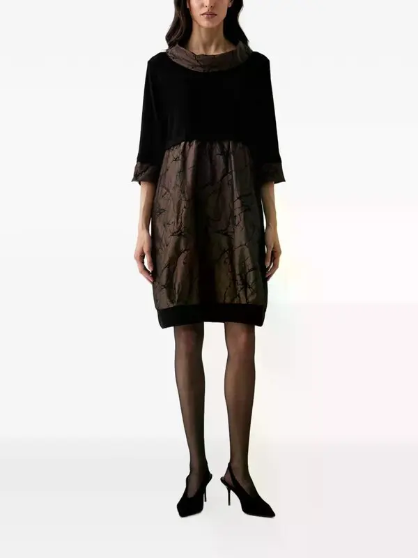 Joseph Ribkoff Marble-print Cowl Neck Mini Dress