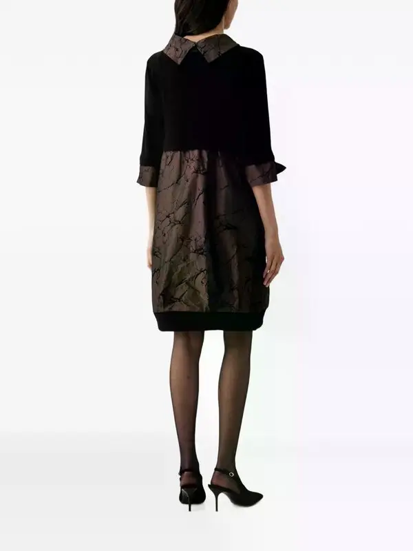 Joseph Ribkoff Marble-print Cowl Neck Mini Dress