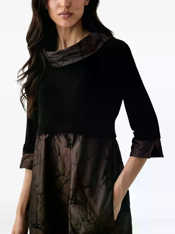 Joseph Ribkoff Marble-print Cowl Neck Mini Dress