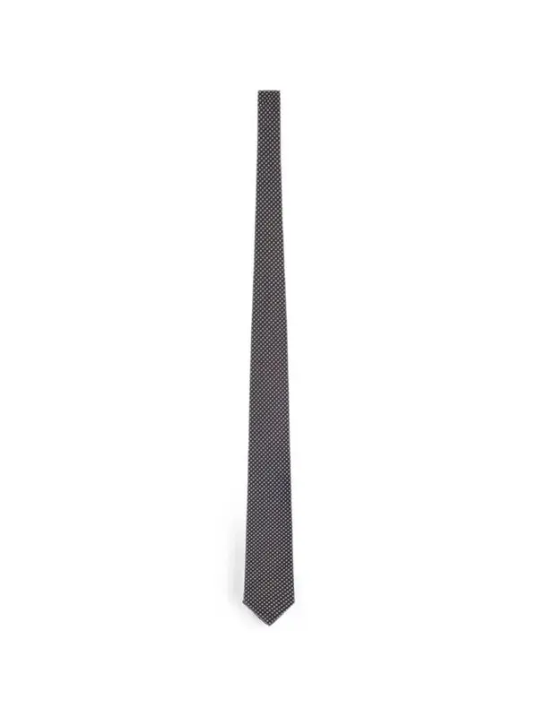 LARDINI Geometric-print Silk Tie
