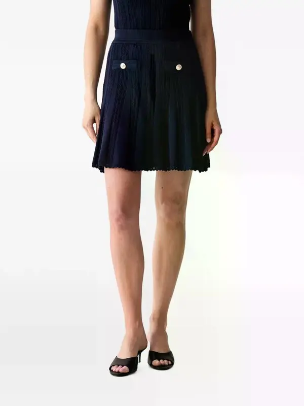 Guess Button-detail Mini Skirt - Blue