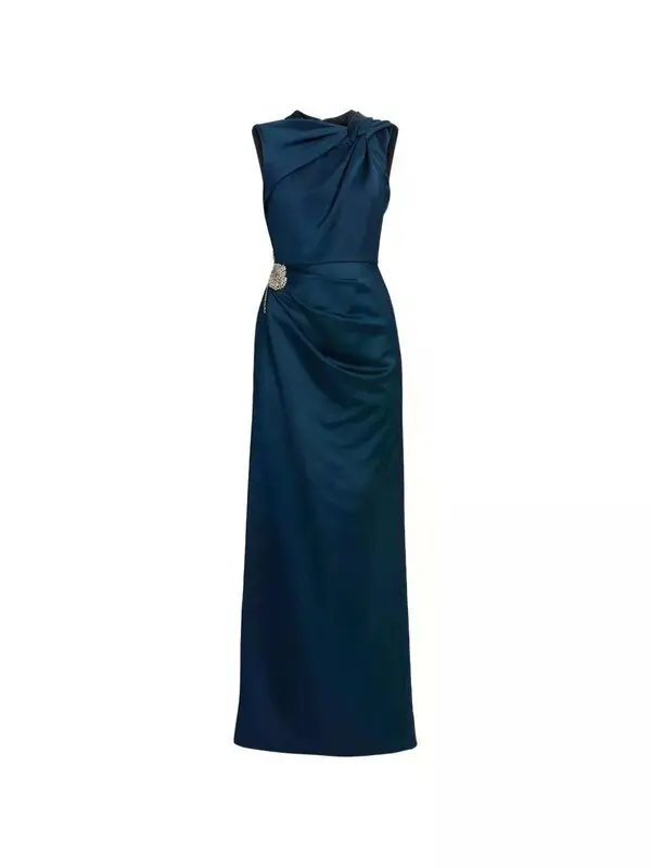 Erdem Embroidered Satin Gown - Blue