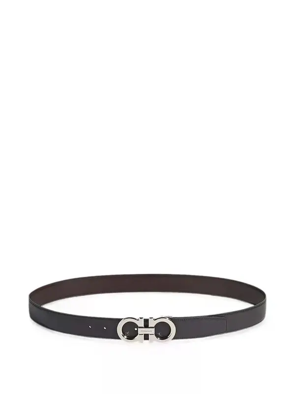 FERRAGAMO Gancini Buckle Reversible Belt - Black