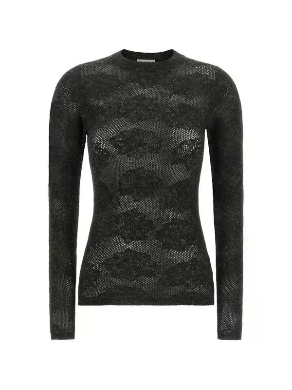 Brunello Cucinelli Flower Lace Sweater - Grey