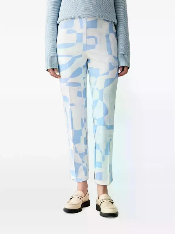 Joseph Ribkoff Abstract-print Cropped Trousers - White