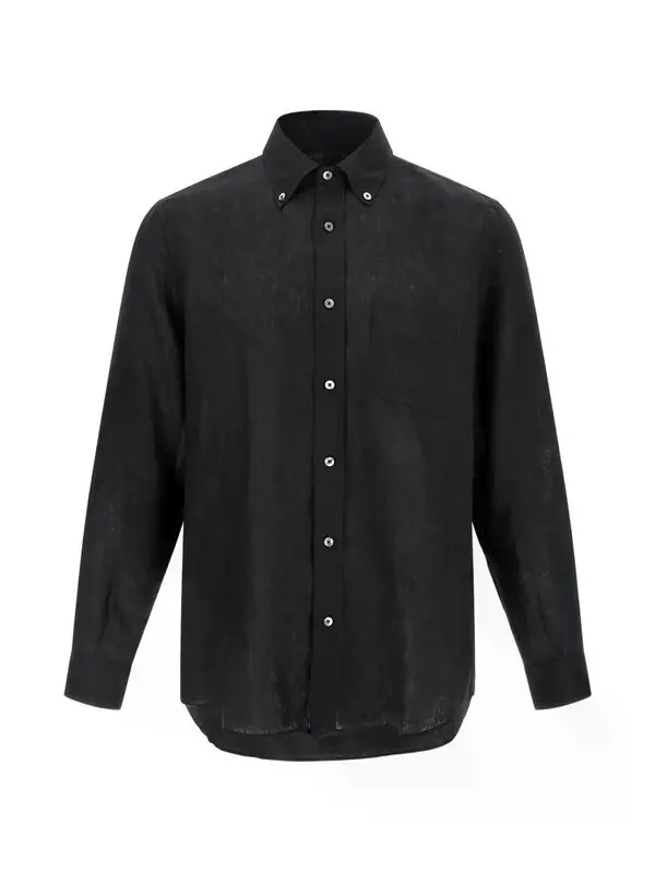 RIVIERA Button-down Linen Shirt - Black