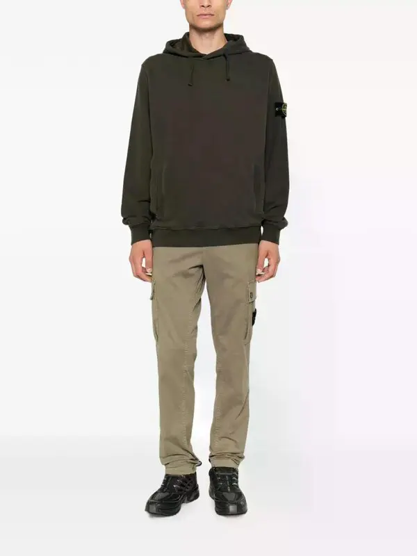 Stone Island Logo Patch Hoodie - Brown