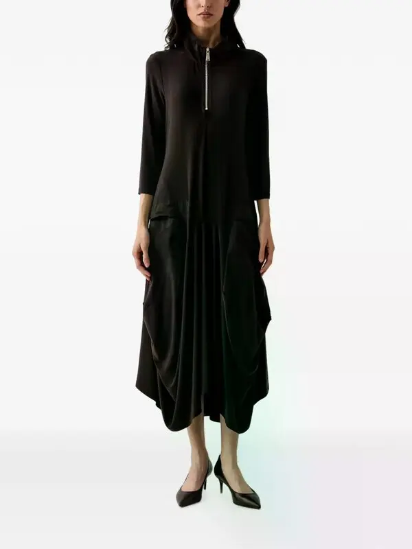 Joseph Ribkoff Quarter-zip Draped Midi Dress