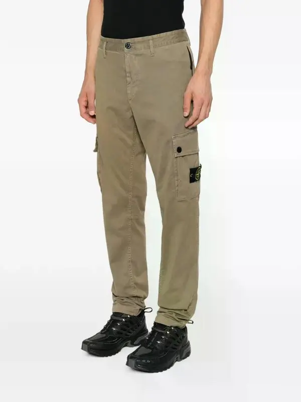 Stone Island Logo Patch Cargo Trousers - Green