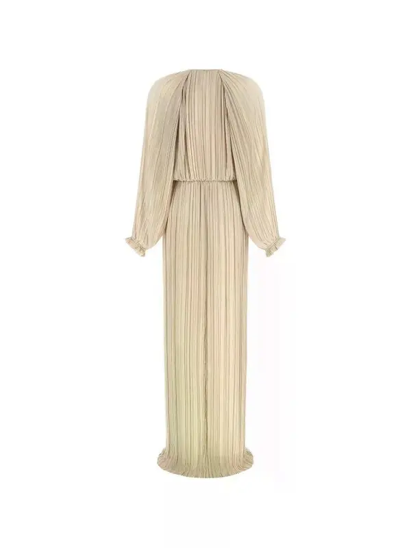 Fabiana Filippi Pleated Puff-sleeve Maxi Dress - Neutrals