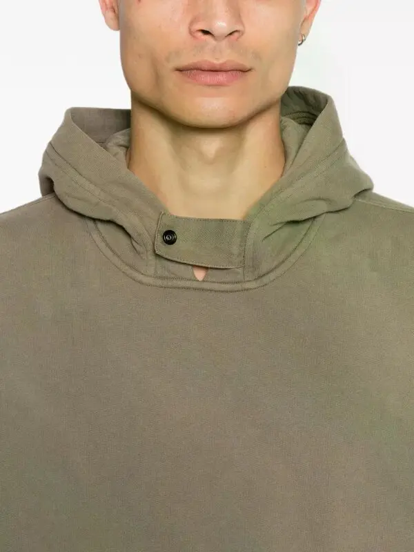 Stone Island Logo Patch Hoodie - Green
