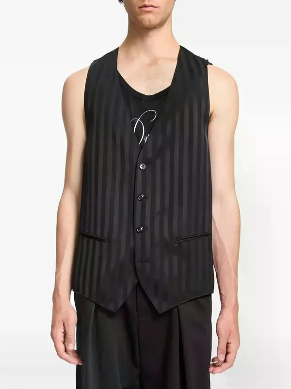 ANN DEMEULEMEESTER Striped Satin Waistcoat