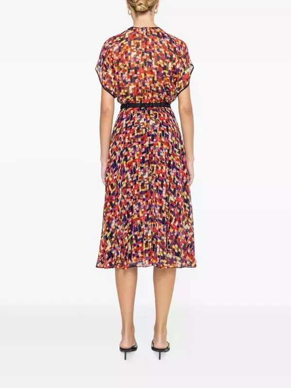 NISSA Printed Viscose Midi Dress