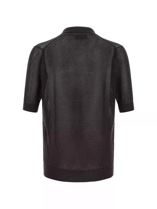 RIVIERA Knitted Openwork Polo Shirt