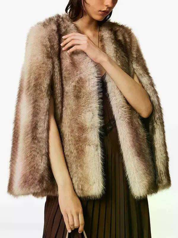 TWINSET Faux-fur Cape Jacket
