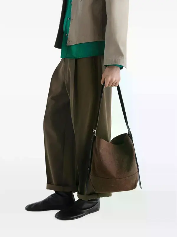 LEMAIRE Small Belted Tote Bag In Heavy Eco Cotton Canvas - Brown