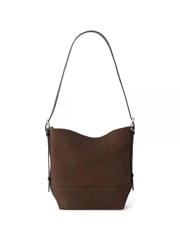 LEMAIRE Small Belted Tote Bag In Heavy Eco Cotton Canvas - Brown