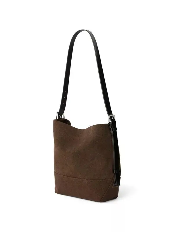 LEMAIRE Small Belted Tote Bag In Heavy Eco Cotton Canvas - Brown