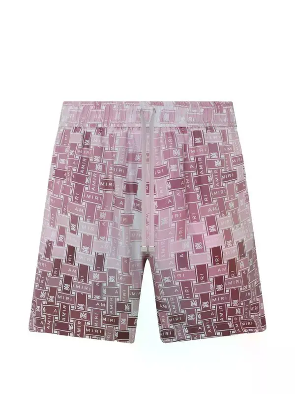 Amiri Gradient Tape Silk Pajama Shorts - Pink