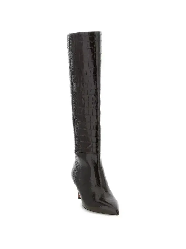 Paris Texas Croc-effect Leather Stiletto Boots