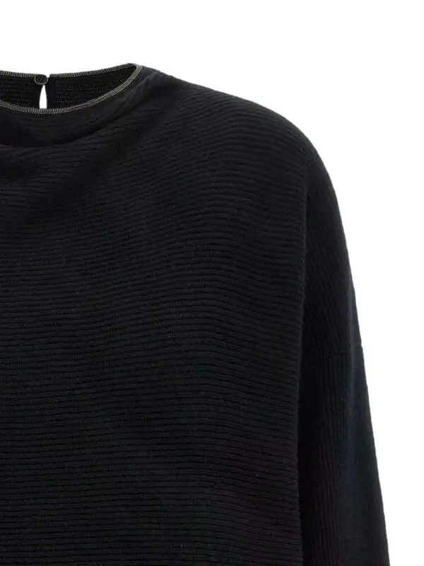 Brunello Cucinelli Monile Ribbed-knit Mini Dress - Black