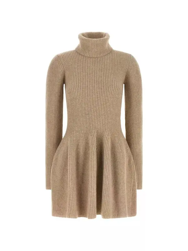 Magda Butrym Ribbed-knit Cashmere Mini Dress - Neutrals