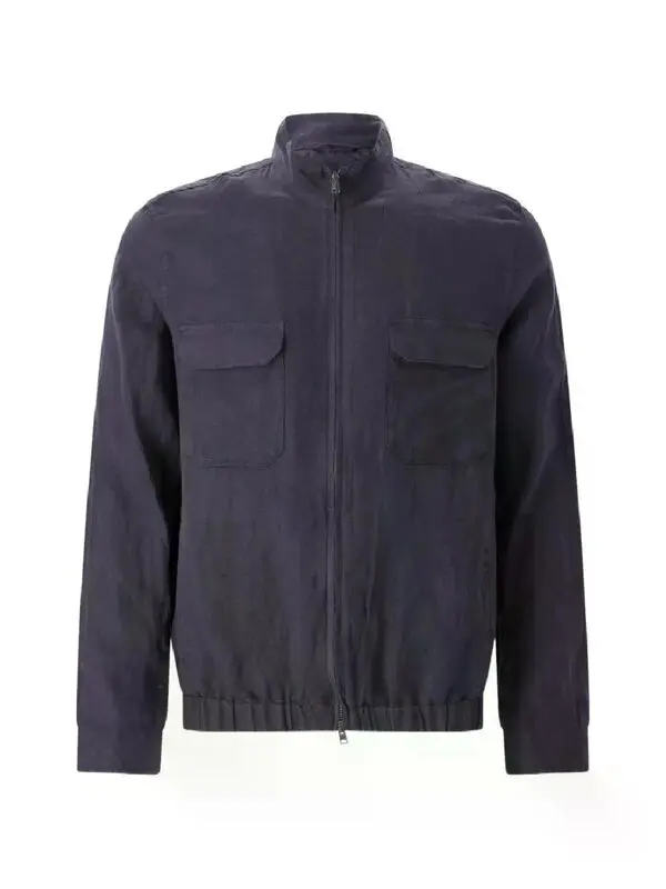 Herno Zip-up Linen Jacket - Blue