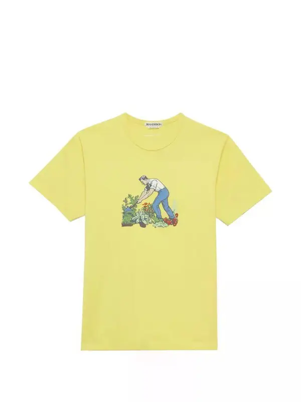 JW Anderson Gardener Graphic-print T-shirt - Yellow