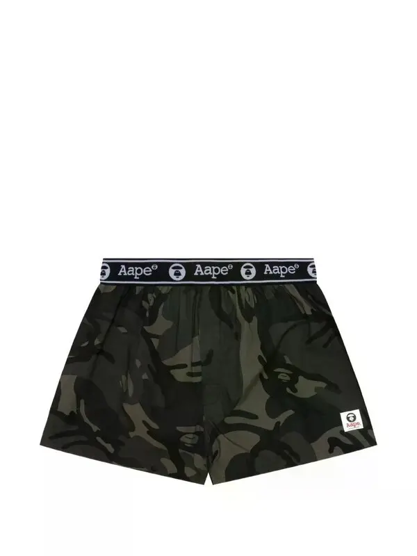 AAPE BY *A BATHING APE Moonface Logo-print Boxer Shorts - Black