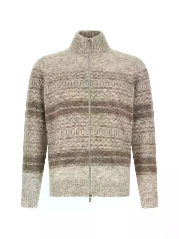 Brunello Cucinelli Nordic Jacquard Zip-up Cardigan - Neutrals