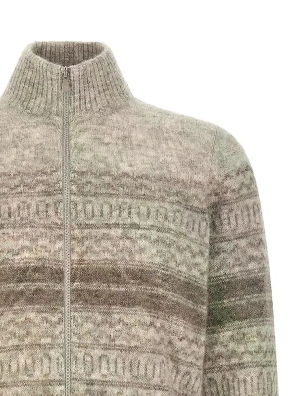 Brunello Cucinelli Nordic Jacquard Zip-up Cardigan