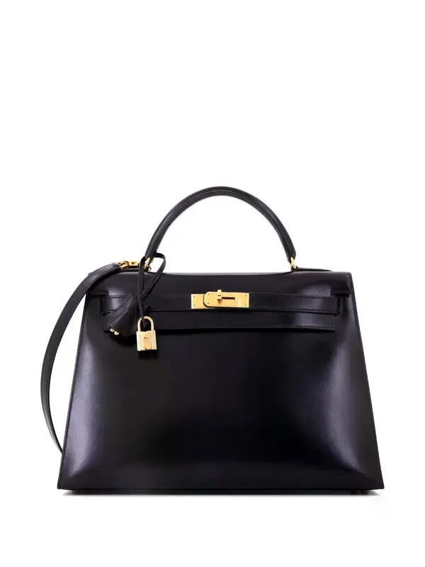 Hermès Kelly Handbag Box Calf With Gold Hardware 32 Satchel - Black