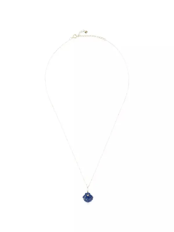 Mateo Venus Lapis Lazuli Shell Pendant Necklace With Diamonds - Gold