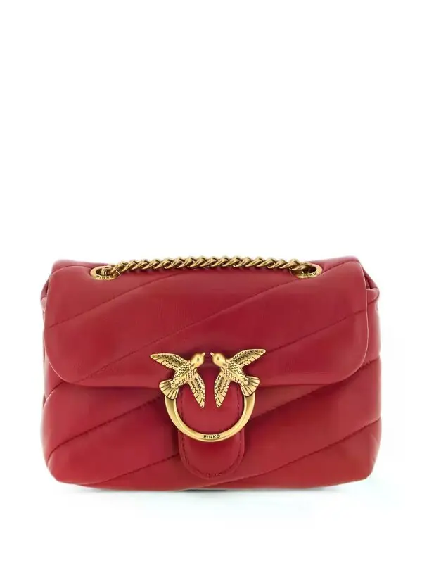 Pinko Mini Love Puff Baby Quilted Leather Shoulder Bag - Red
