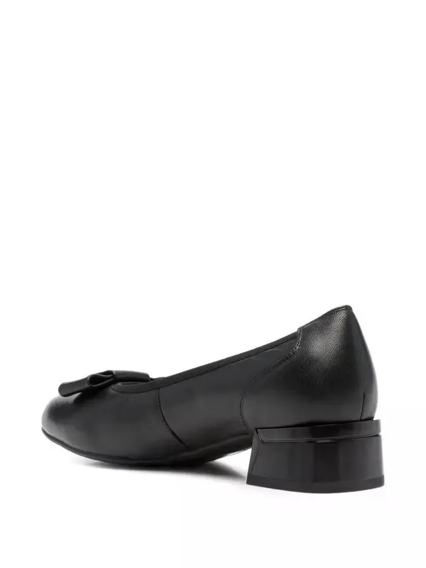LINDA BAUMANN Bow Detail Block Heel Pumps