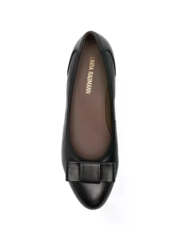 LINDA BAUMANN Bow Detail Block Heel Pumps