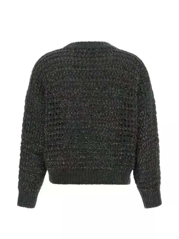 Brunello Cucinelli Open-mesh Sequin Embellished Sweater