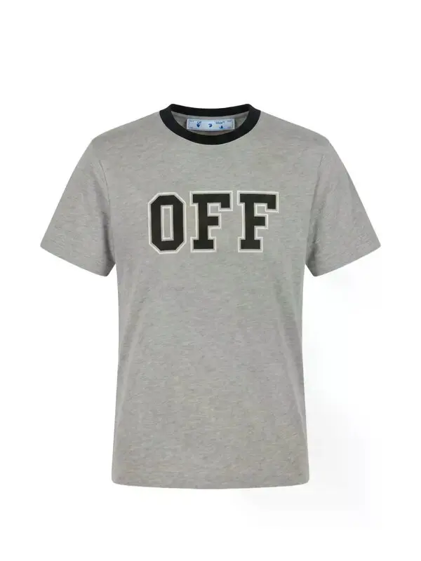 Off-White Logo-print Ringer T-shirt - Grey